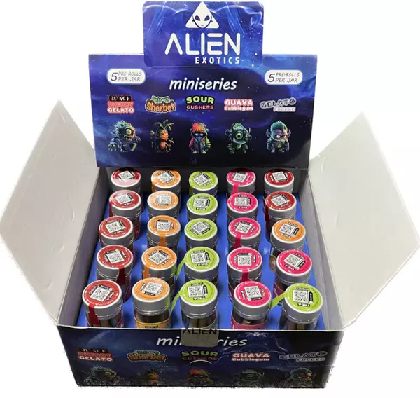 ALIEN THC-A MINI SERIES PRE ROLLED ASSORTED FLAVOR JOINT 25CT/BOX