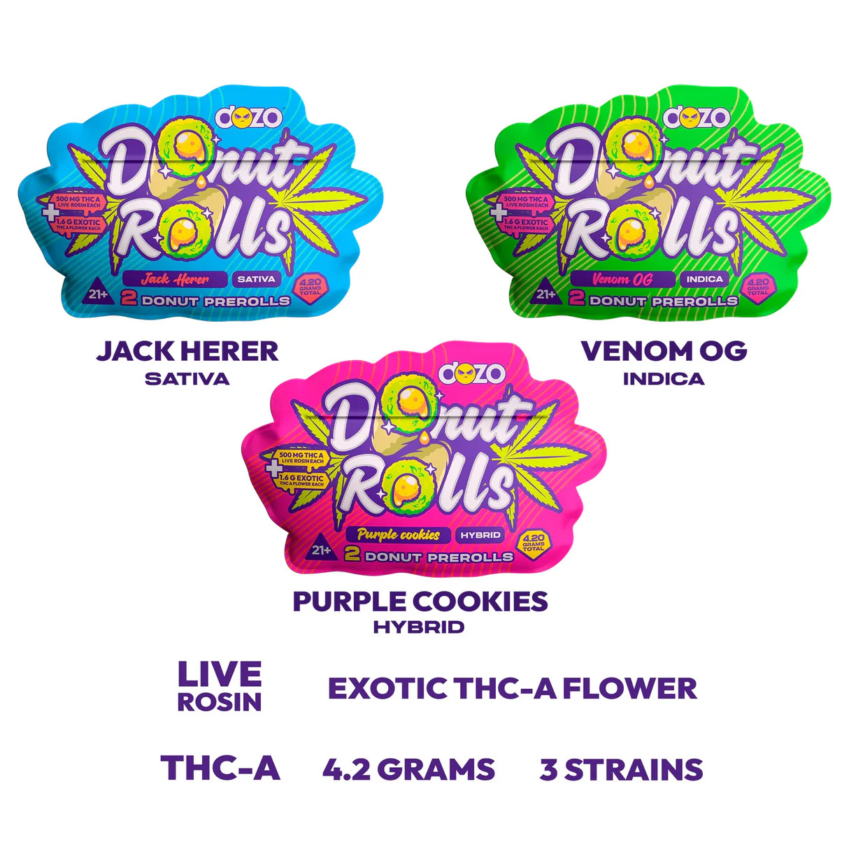 DOZO DONUT ROLLS 2 PRE ROLLS/PACK 5CT