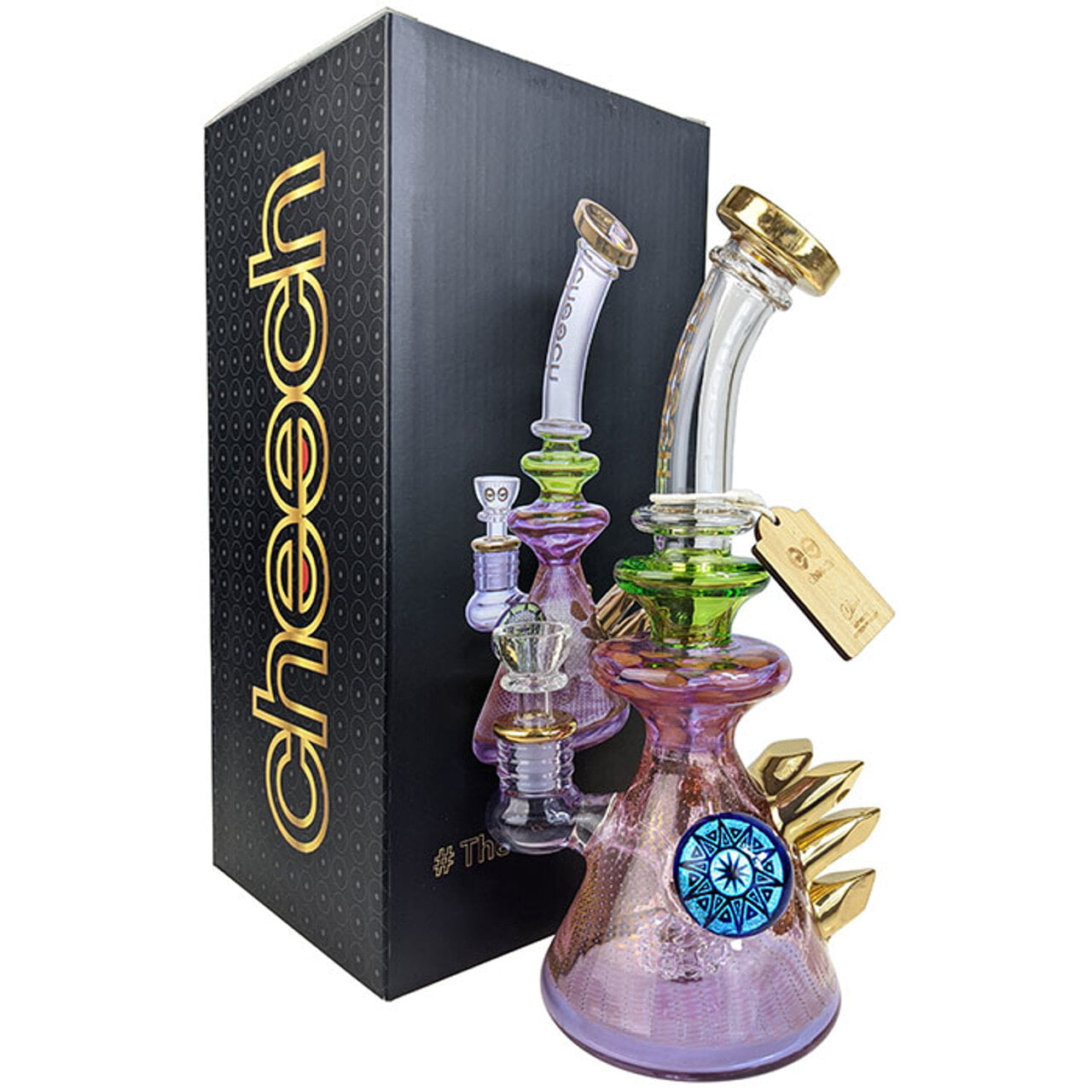 CHEECH 10″ CHEECH MULTI COLOR GOLD CRYSTAL RIG