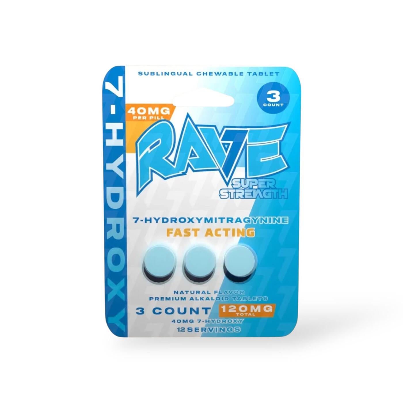 RAVE SUPER STRENGTH 7-HYDROXY NATURAL FLAVOR 40MG | 12 SERVINGS | 3CT ...