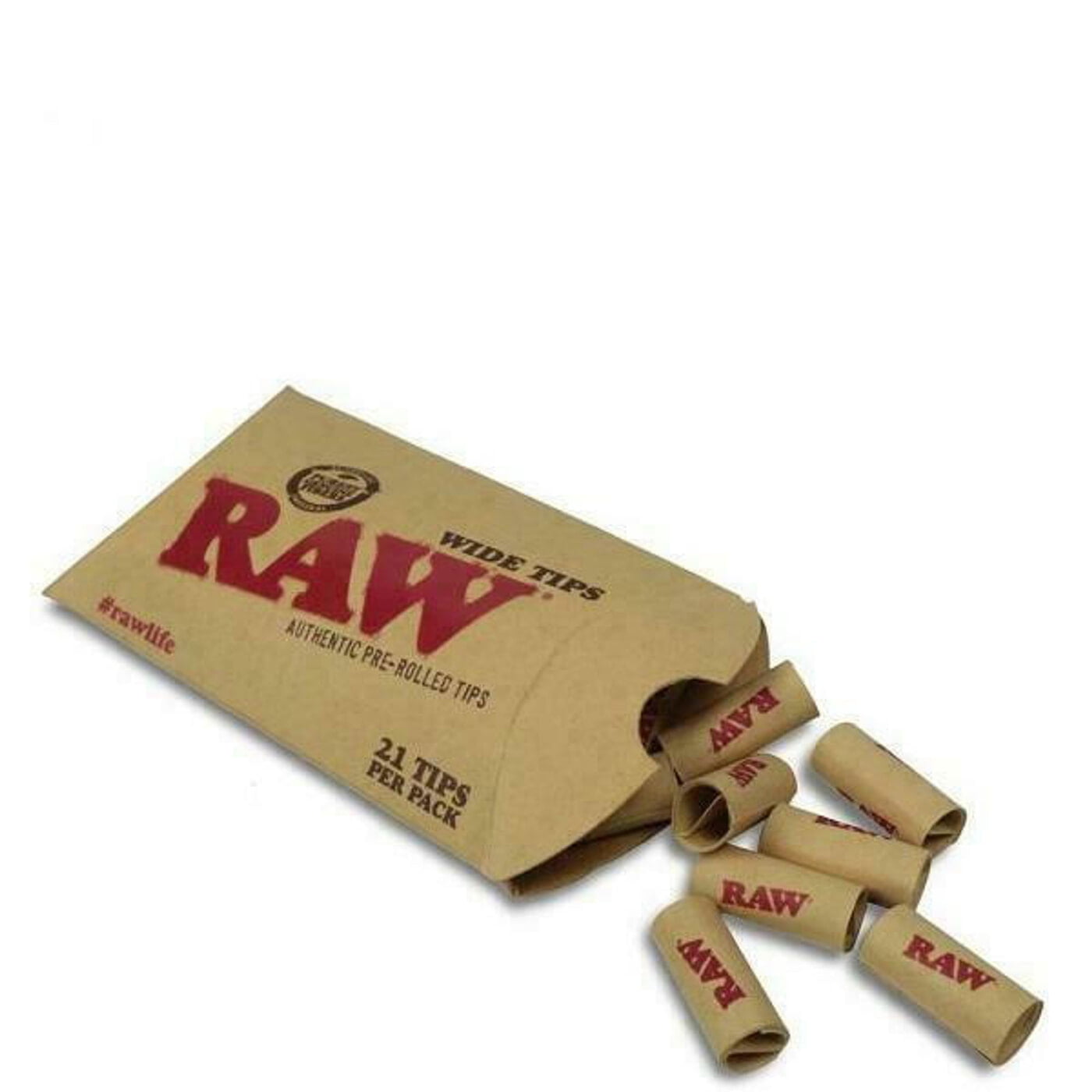 RAW PRE ROLLED WIDE TIPS | 21PK | 20PCS
